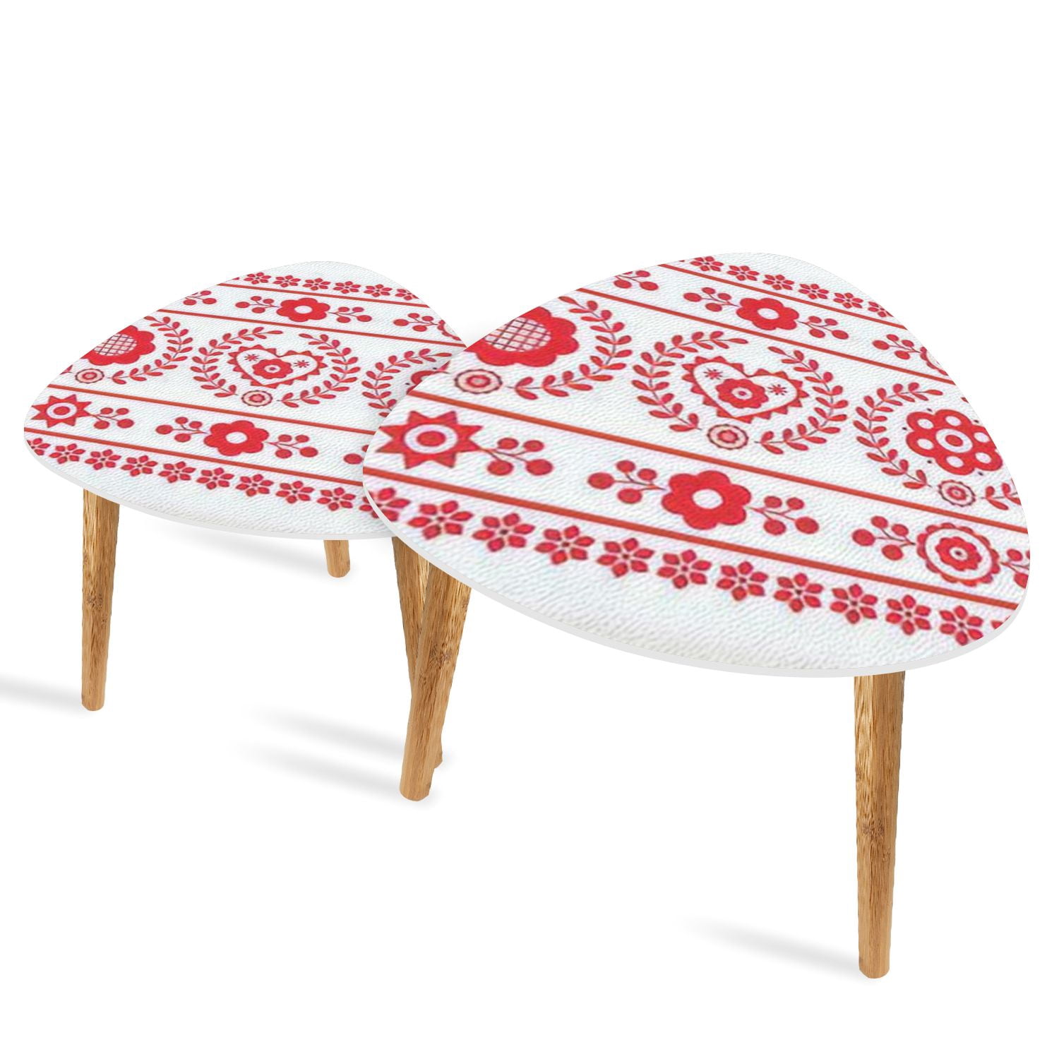 Set of 2 Triangle End Table Polish folk art seamless vertical ...