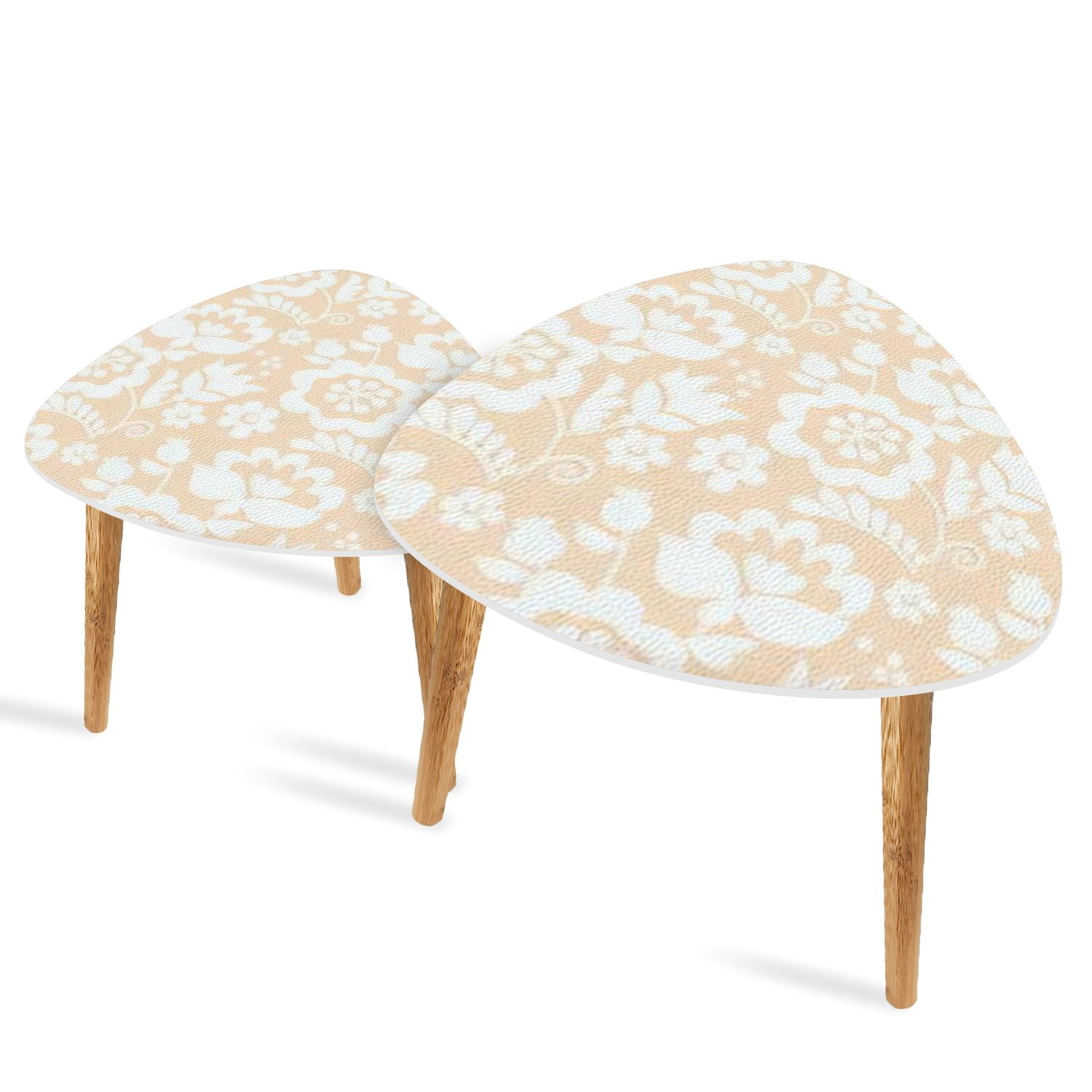 Set of 2 Triangle End Table pastel color traditional european Ukrainian ...
