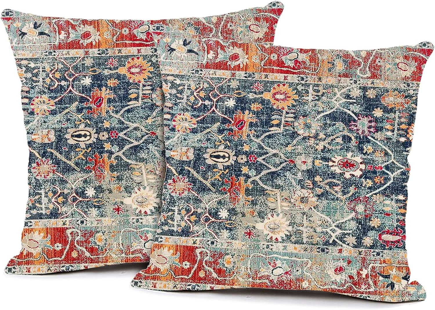 Set of 2 Turkish Persian Style Pillow Covers Without Insert 16''x16 ...