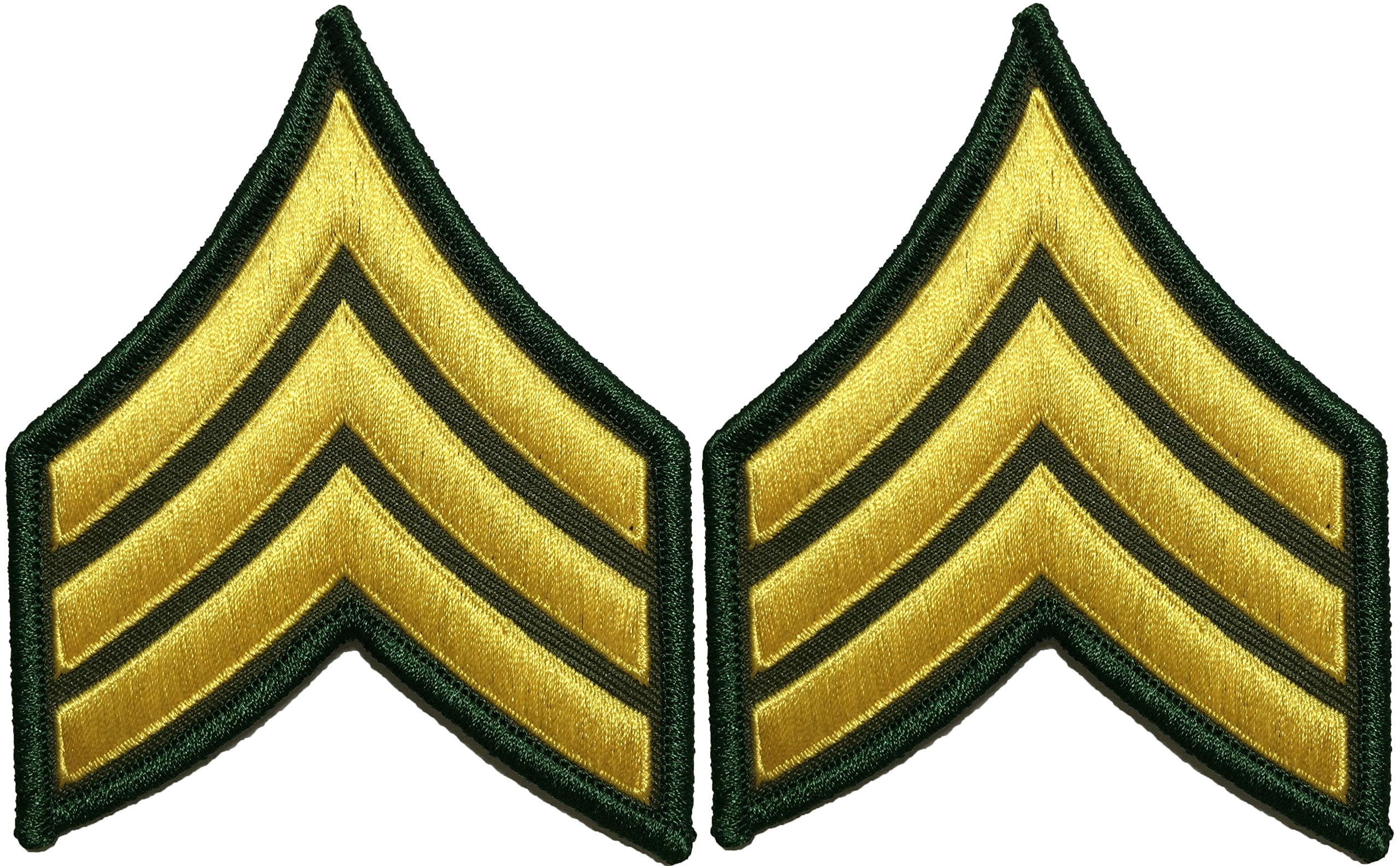 Set 2 U.S. Army Sergeant E-5 Stripe Army Uniform Chevron Rank Sew on ...