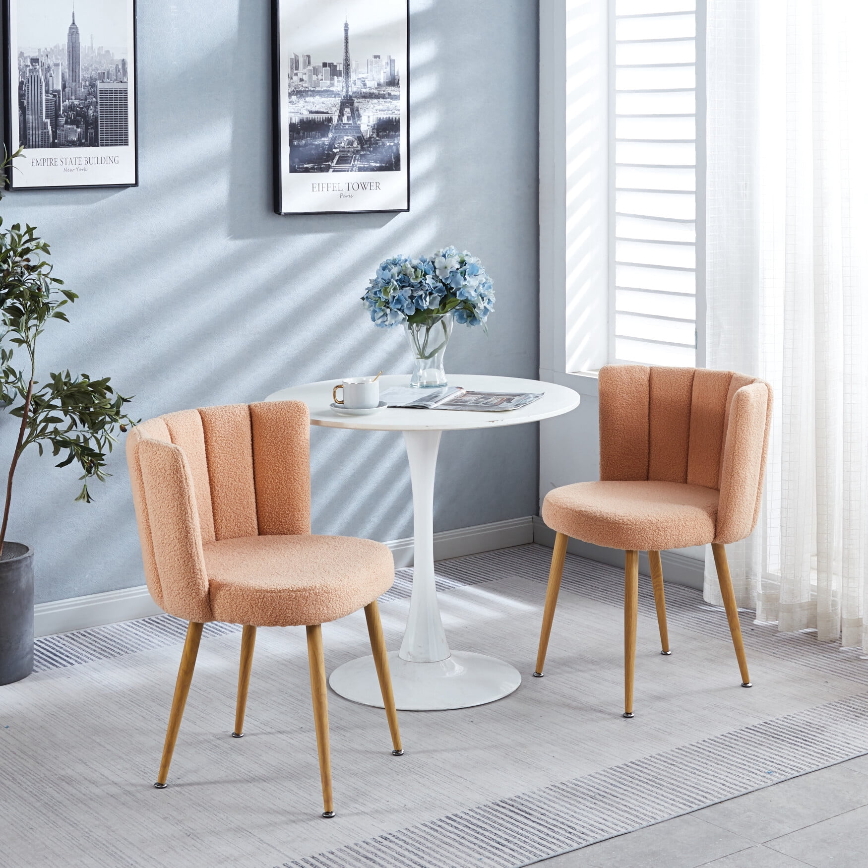 Set of 2 Upholstered Dining Chair, Modern Accent Chairs with ...