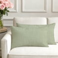 Set of 2 Vintage Linen Pillow Covers 12x20 Inch, Pastoral Sage Green ...