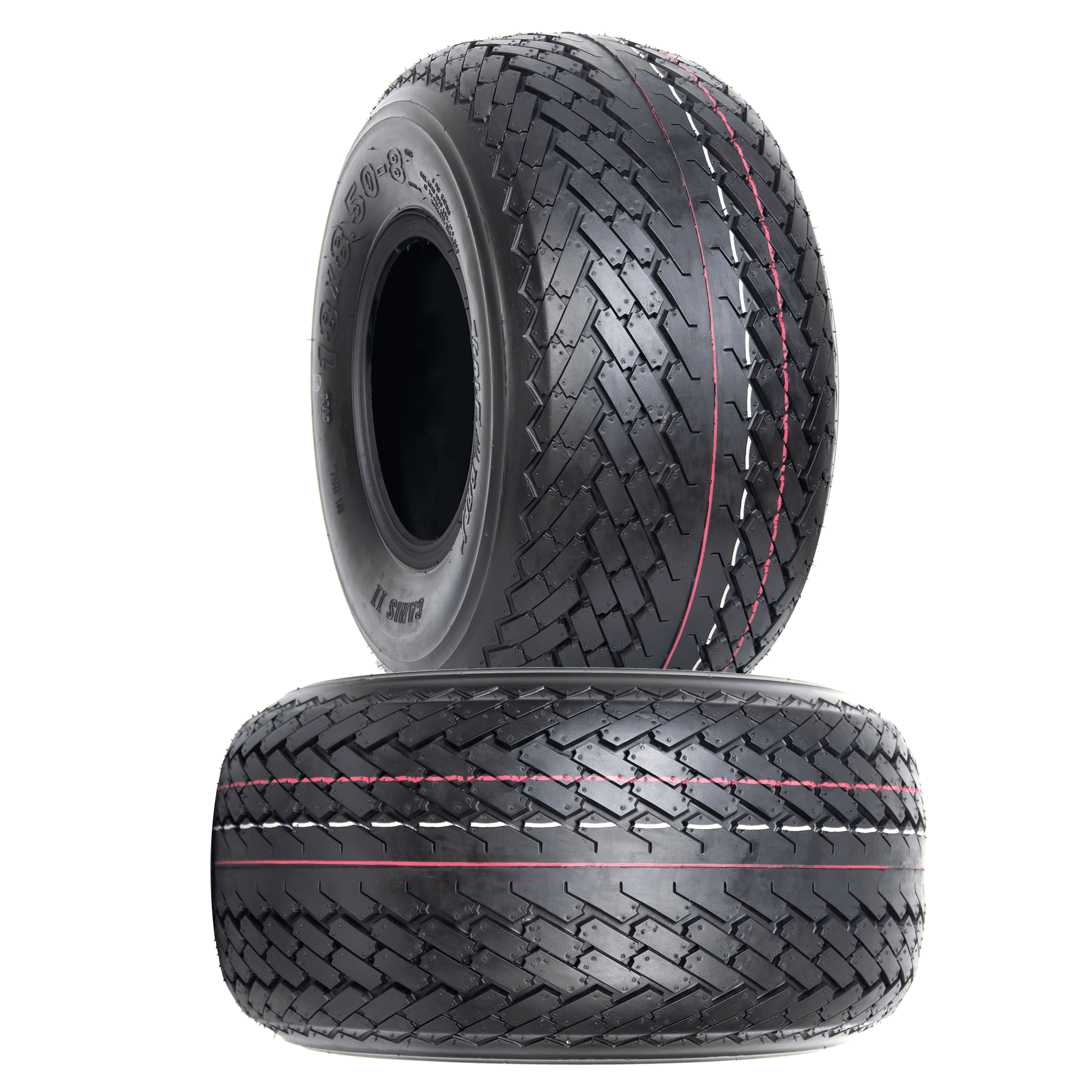 Set 2 WOLF PACK 18X8.5-8 6PR Golf Cart Tires Non-Directional Tubeless ...