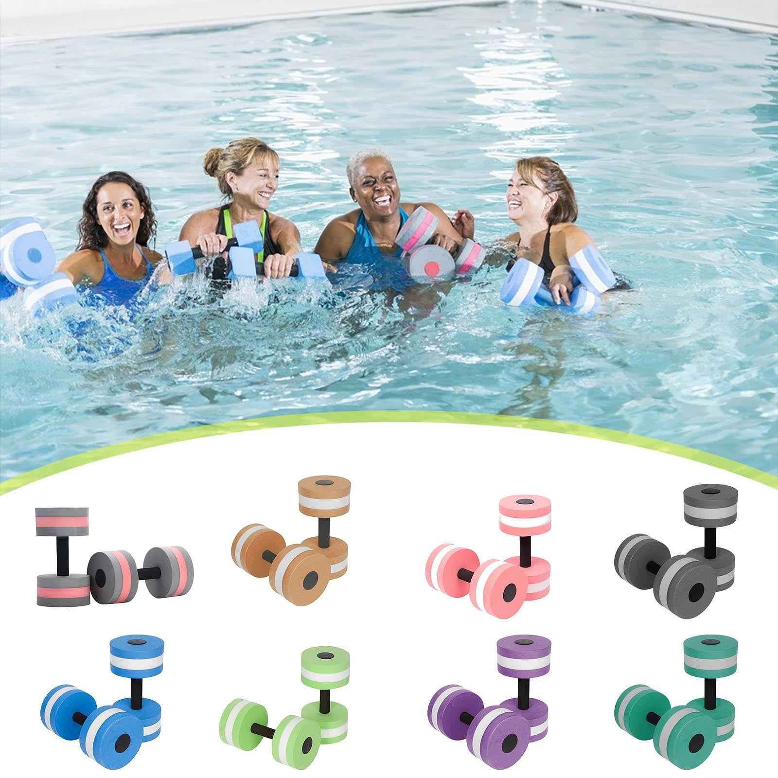 Set of 2 Water Aerobics Swimming Pool Dumbbells for Exercise ...
