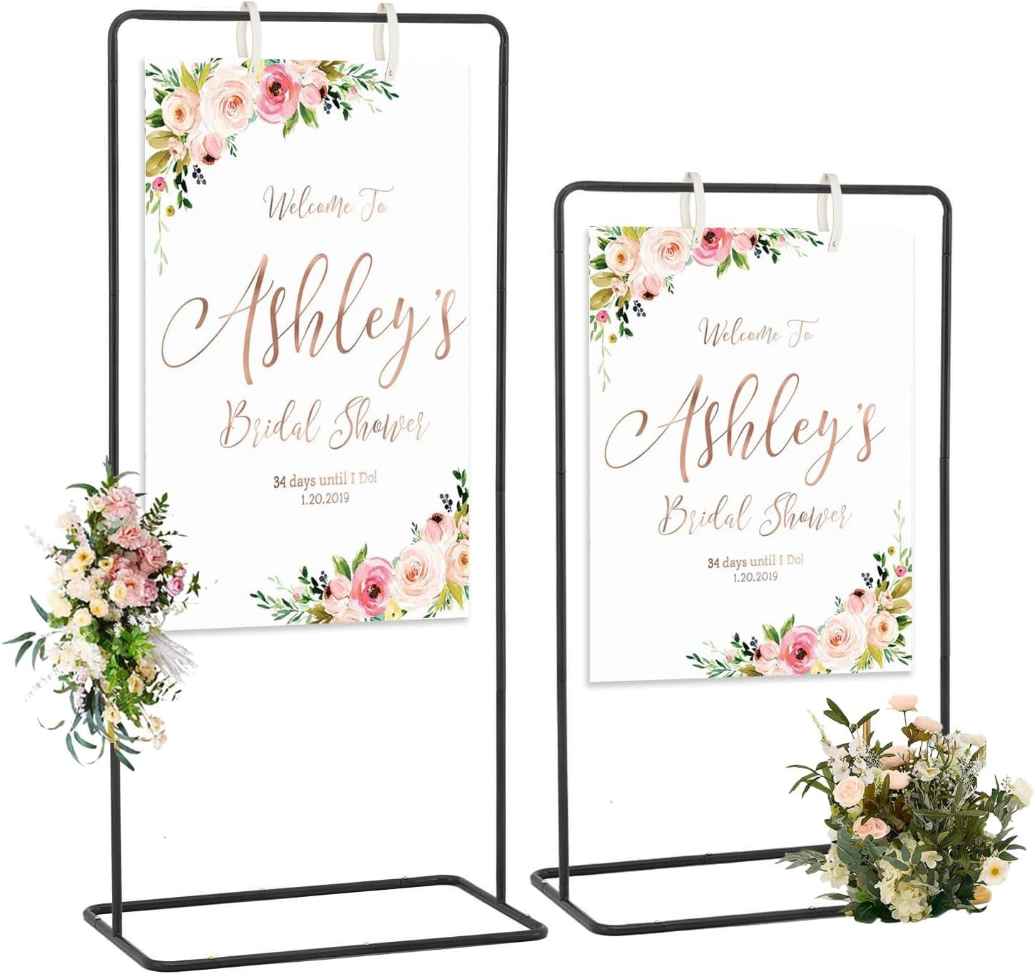 Set of 2 Wedding Welcome Sign Stand, 69" Wedding Sign Holder for ...