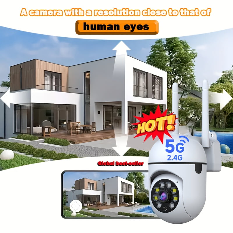 Set of 2 Wireless Cameras Featuring AI Motion Detection, Dual-Band Wifi ...