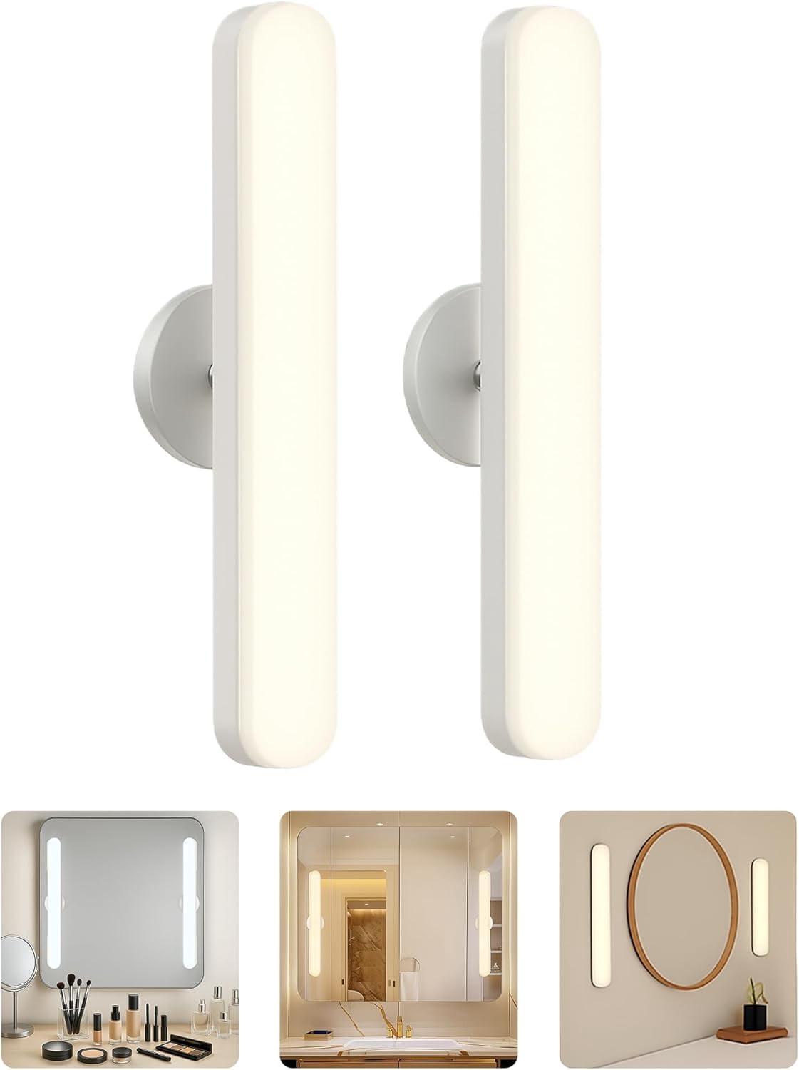 Set of 2 Wireless Vanity Makeup XIULINs for Mirror, RechargXIULINble ...