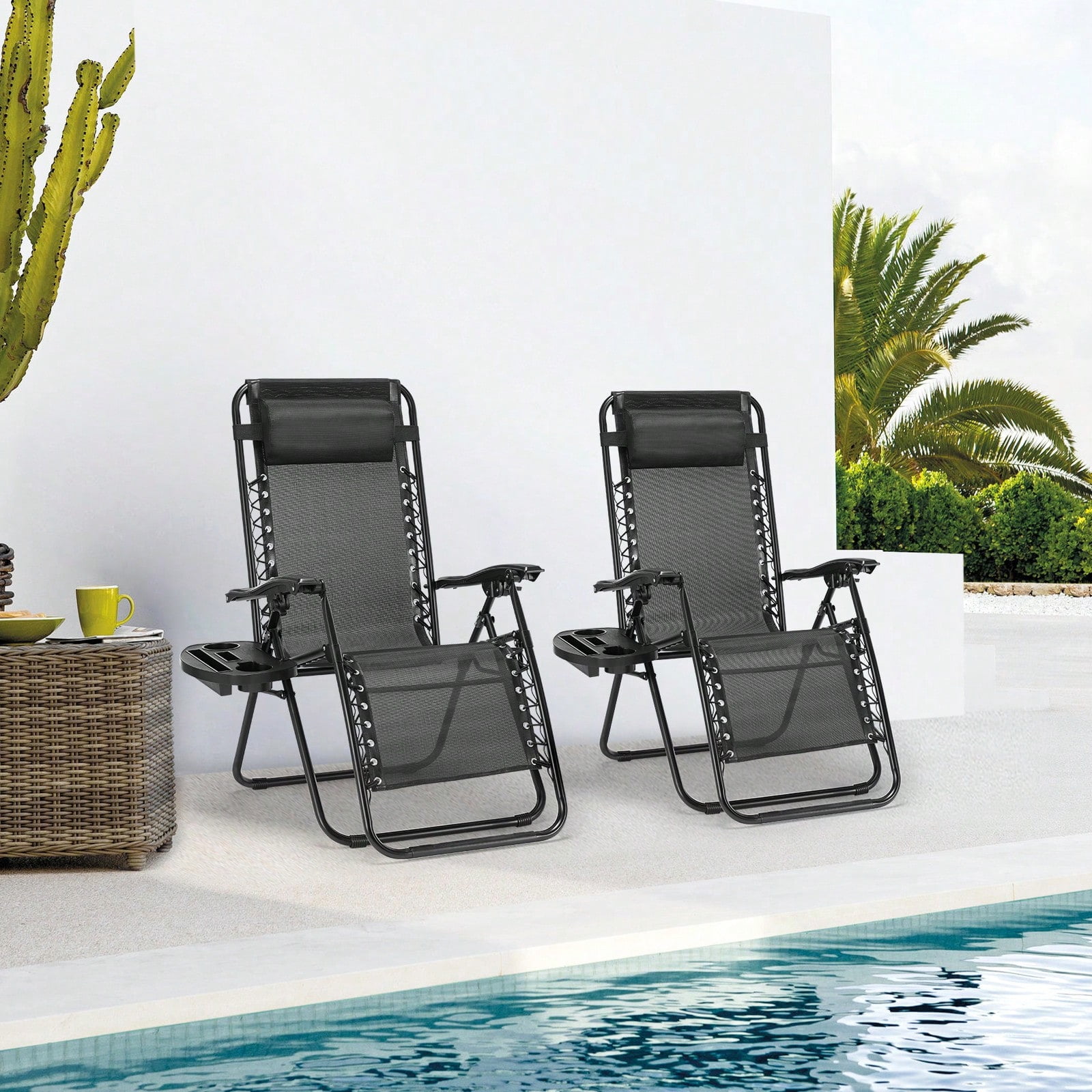 Set Of 2 Zero Cravity Lounge Chairs,Ergonomic Adjustable Lying Angle ...