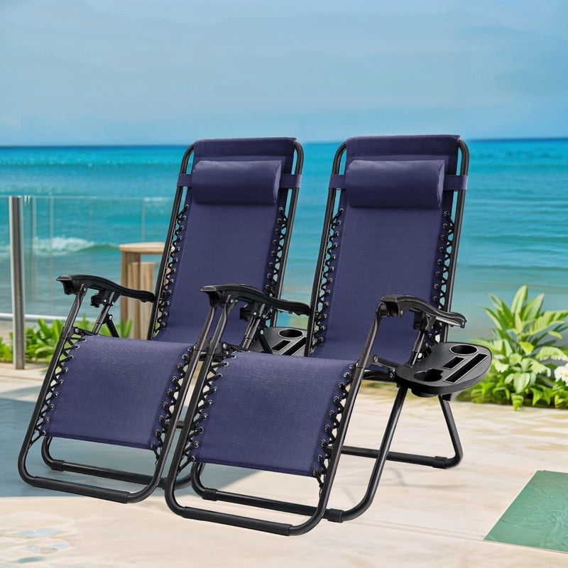 TINKLE WELL Set of 2 Zero Gravity Recliner Chairs, Portable Folding ...