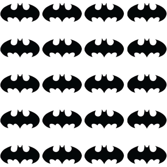 Set of 20 Batman Vinyl Wall Art Decals - 3" x 6" Superhero Logo Decor ...