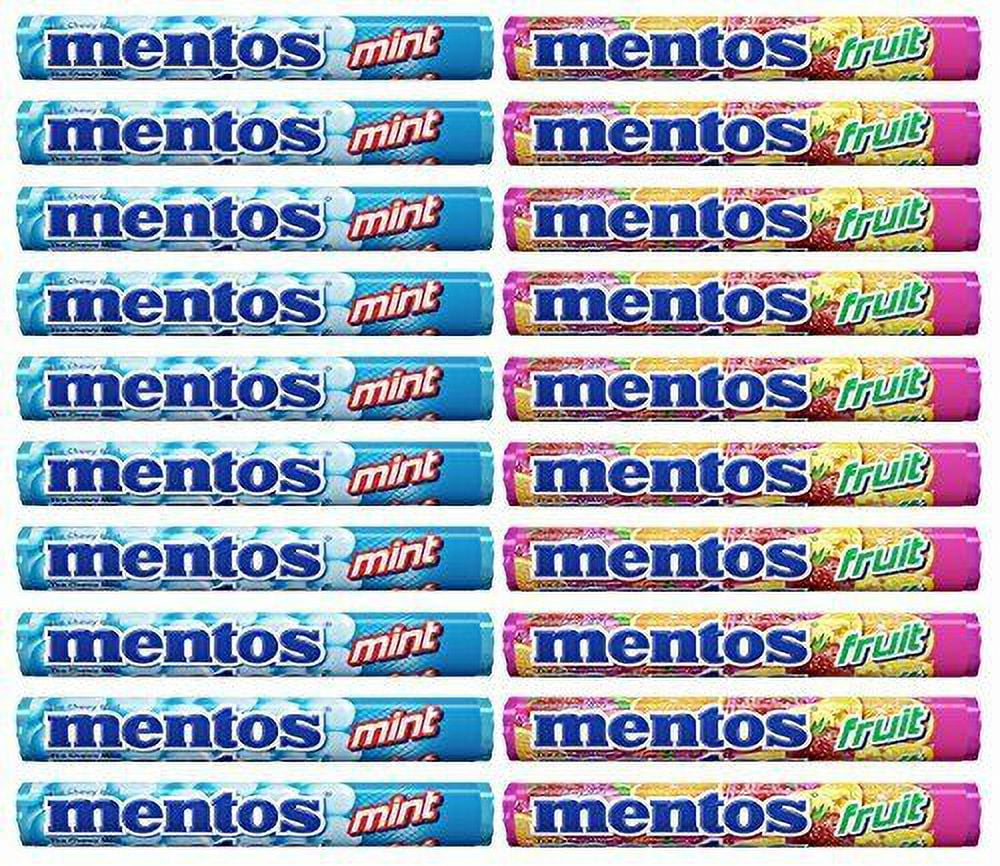 Set of 20 Mentos Mint & Fruit Chewy Candy Rolls! Mint & Fruit Flavors ...