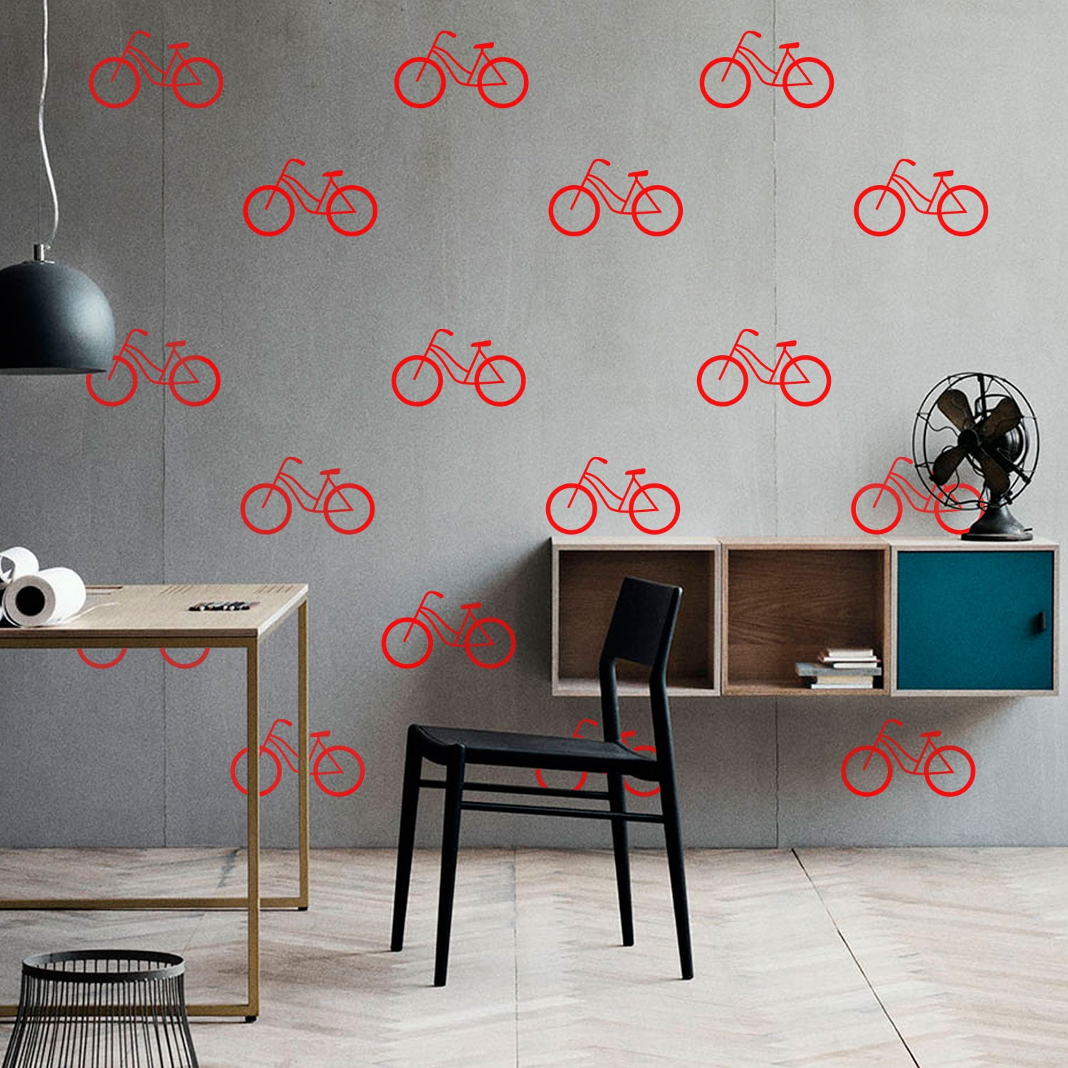 Set of 20 Vinyl Wall Art Decal - Bicycle Patterns - 3" x 5" Each ...