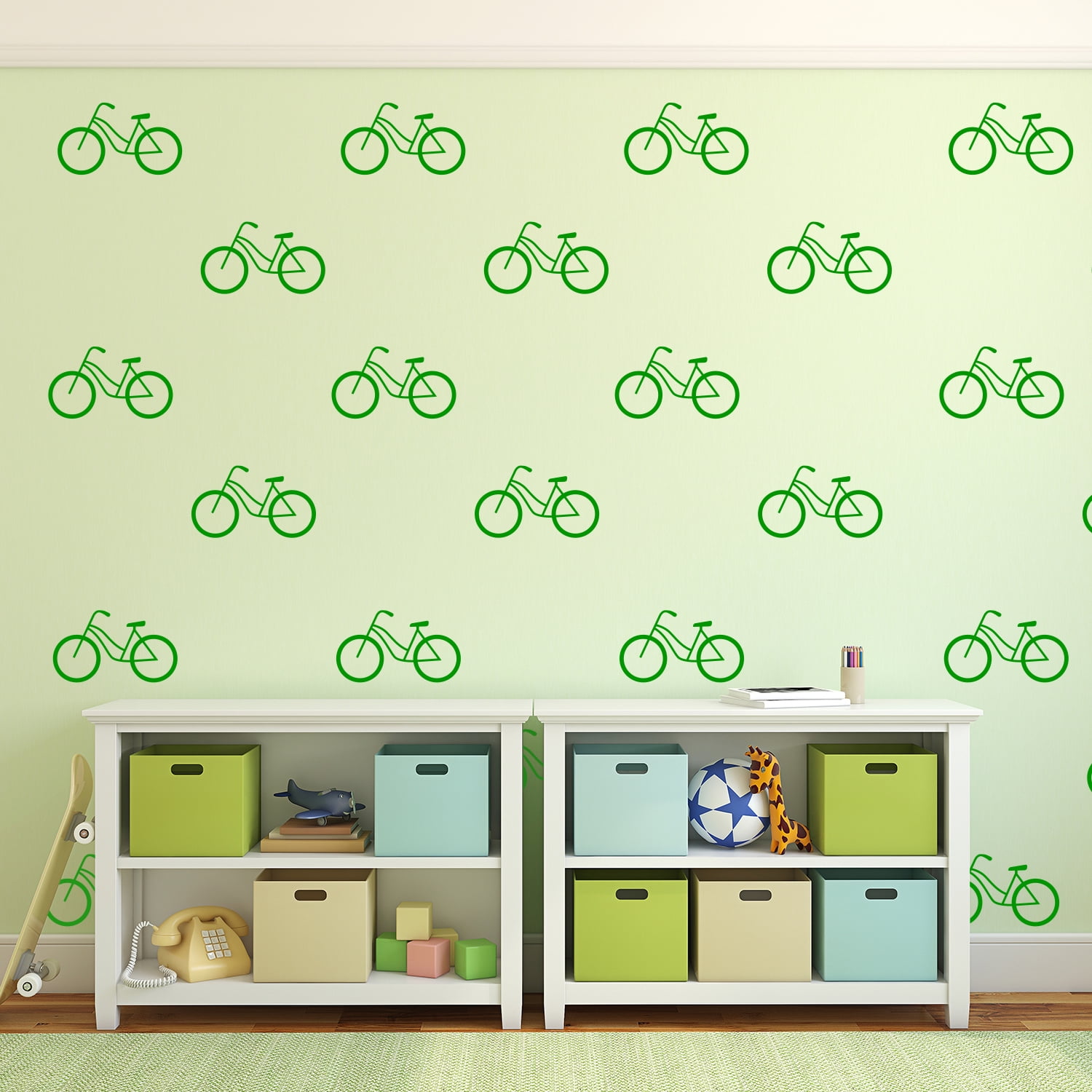 Set of 20 Vinyl Wall Art Decal - Bicycle Patterns - 3" x 5" Each ...