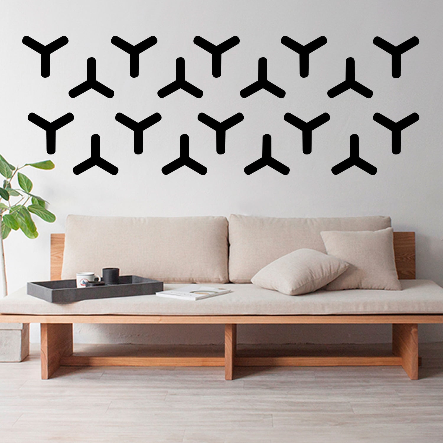 Set of 20 Vinyl Wall Art Decal - Geometric Y Pattern - 5.5" x 6" Each ...