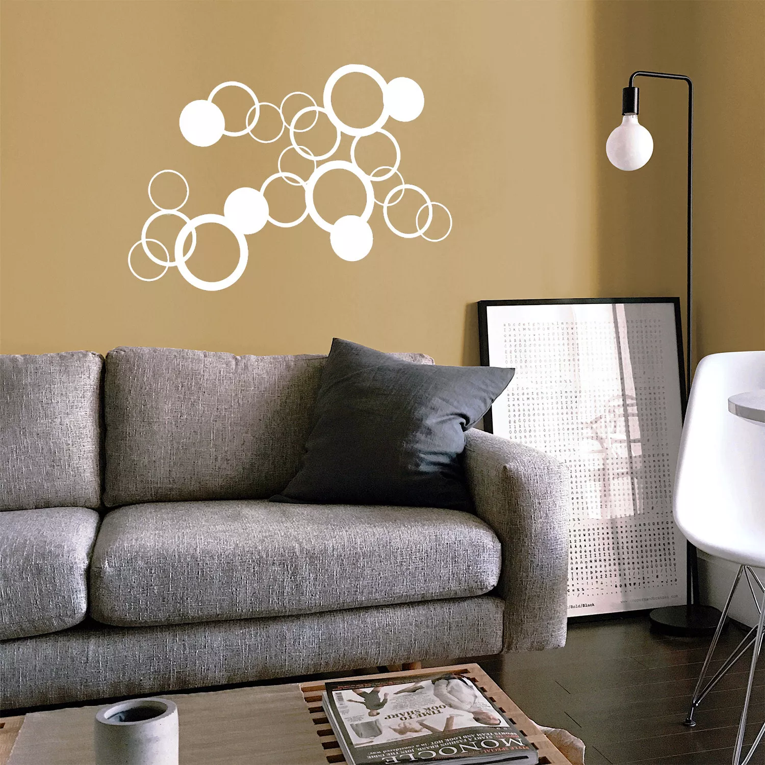 Set Of 20 Vinyl Wall Art Decals - Circle Shapes - From 5" To 8" Each ...