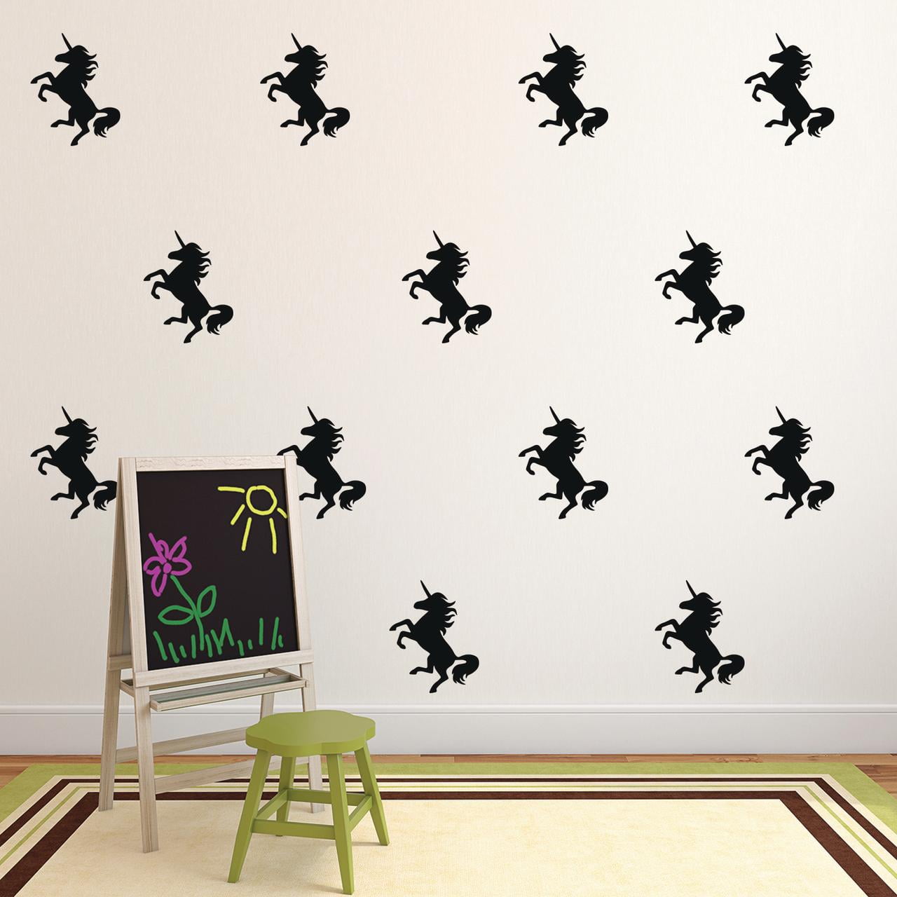 Set of 20 Vinyl Wall Art Decals - Unicorns Pattern - 5" x 4" Each ...