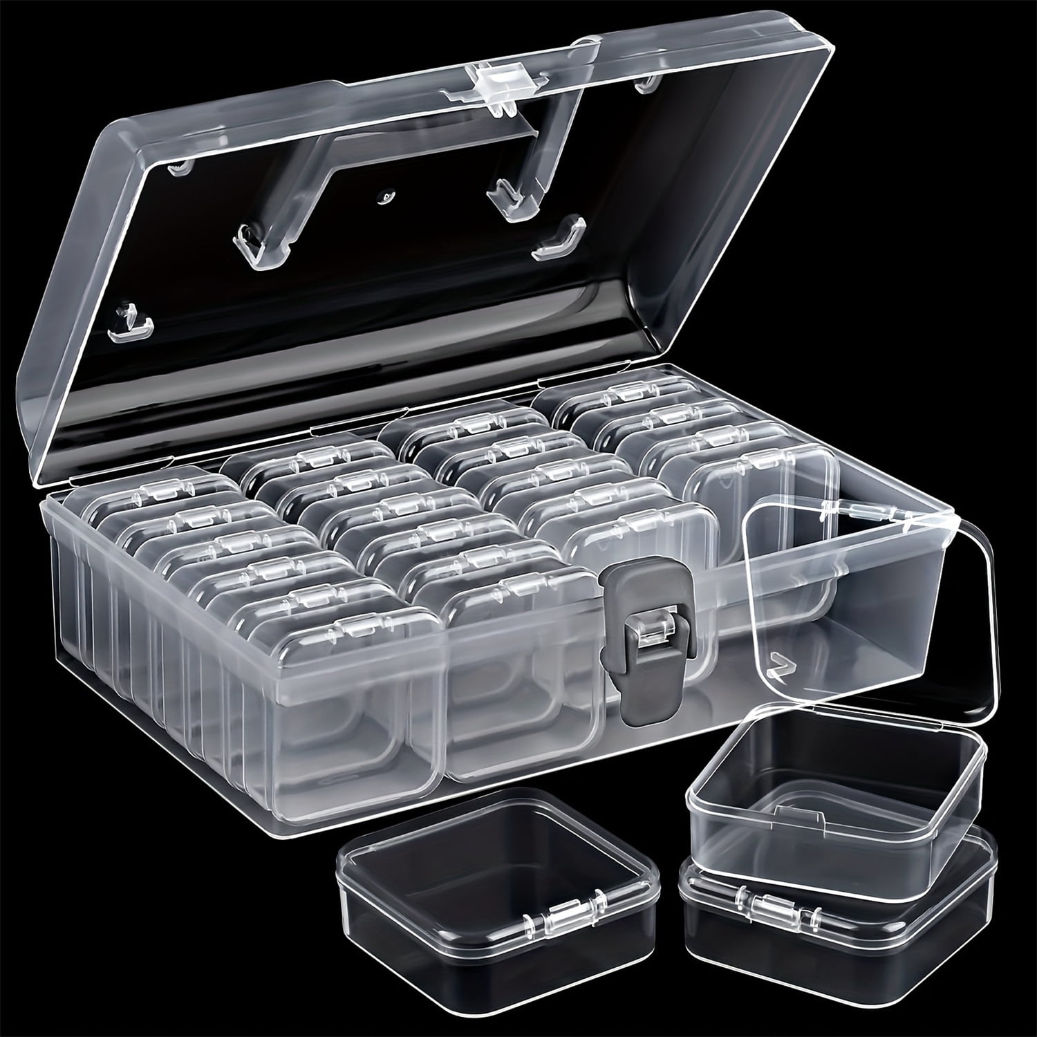 Set of 24 Bead Organizers Boxes,Portable Plastic Cases,Clear Small ...