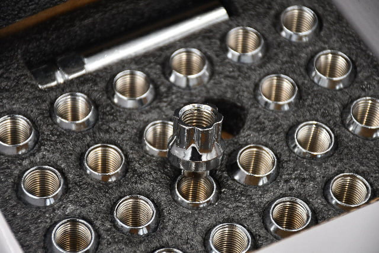 Set 24 Epoch Open End Spline Lug Nut Kit Chrome 14mm x 1.5 1" Tall ...