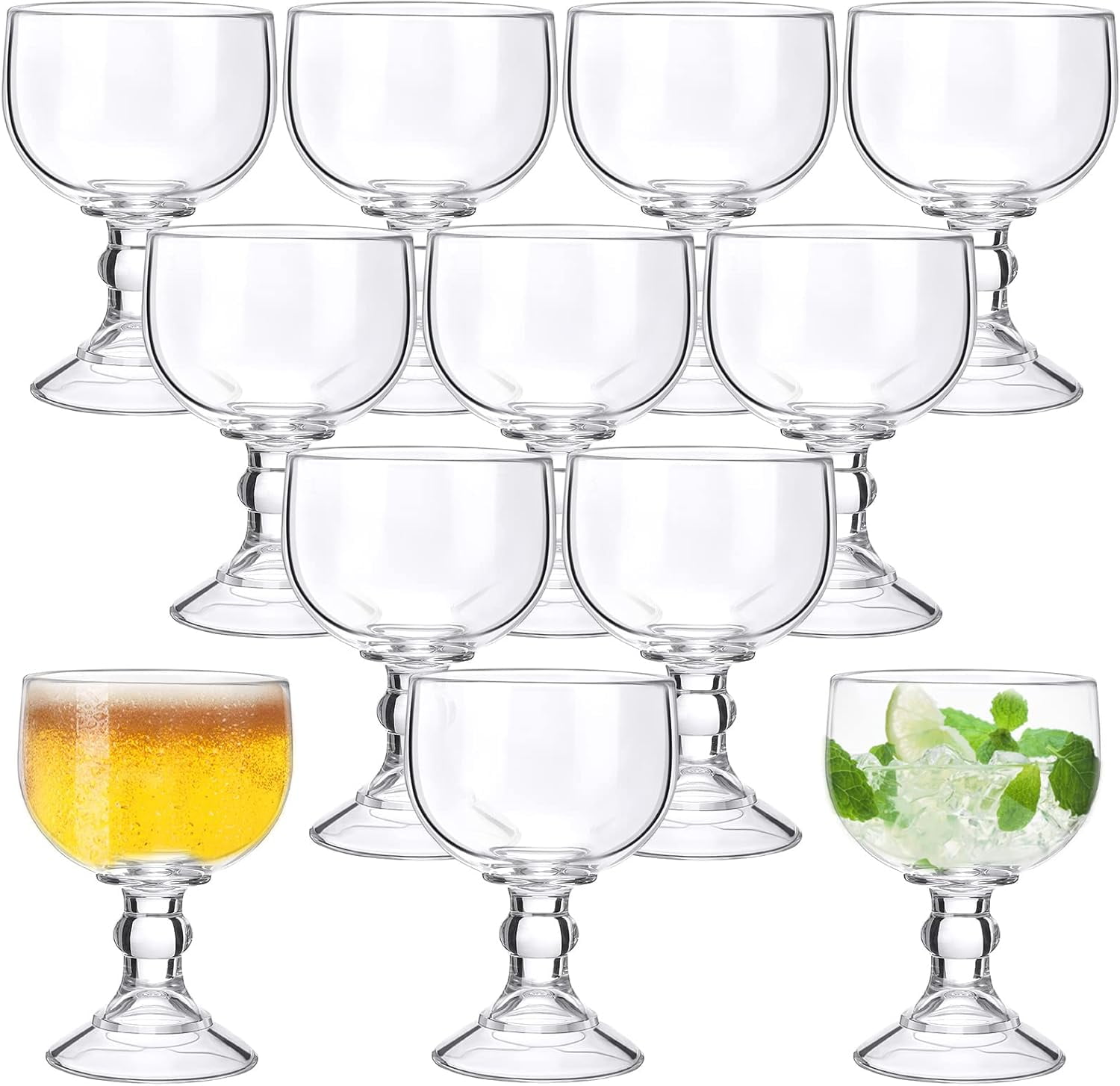 Set of 24 Schooner Beer Glass 21.5 oz Extra Large Margarita Glass Clear ...