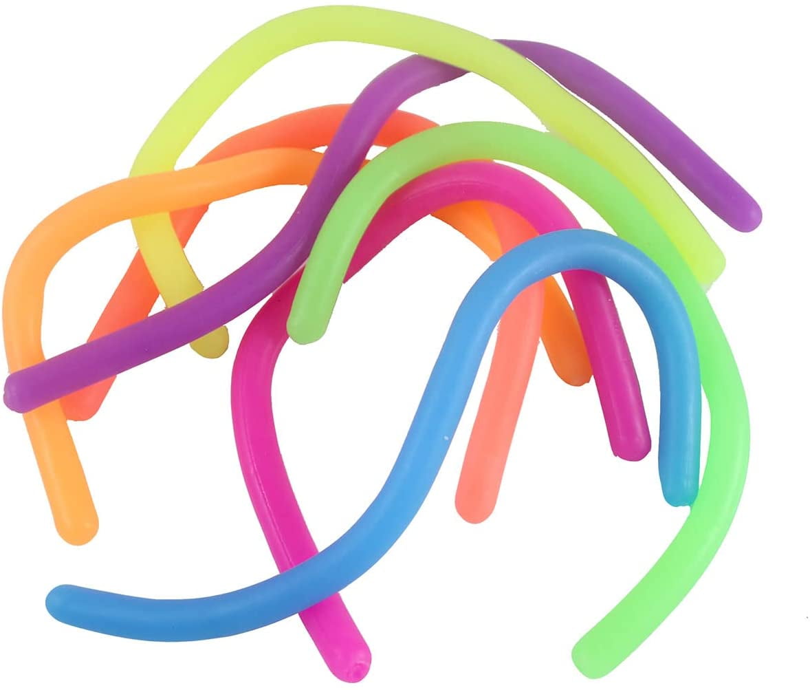 Curious Minds Busy Set of 24 Stretchy Noodle Strings Fidget Toy, 8" Long, Thick, Sensory ...