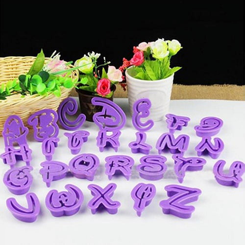 Set of 26Pcs DIY Letter Number Cake Mould Cookie Plunger Cutter Mold ...