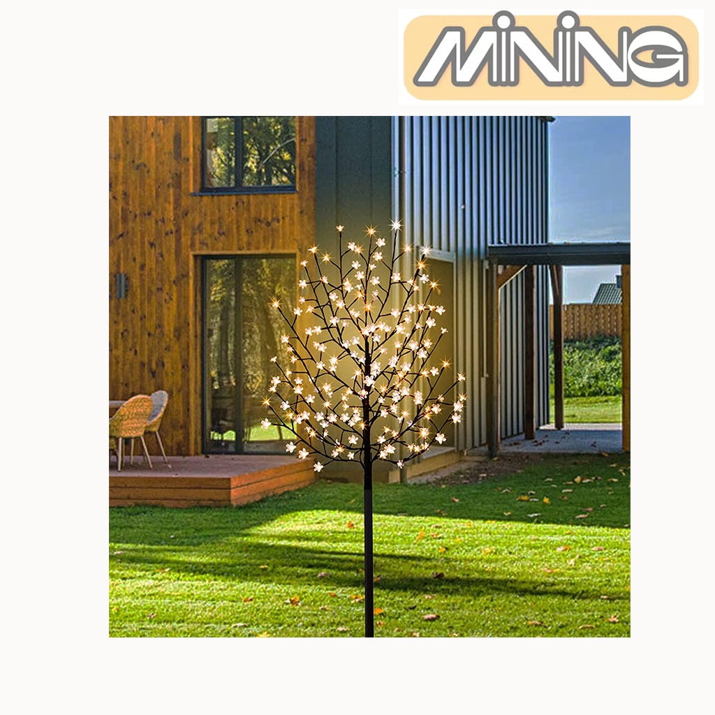 LED Solar Cherry Tree Outdoor Light 200 LED Lighting Tree Flashing Mode ...