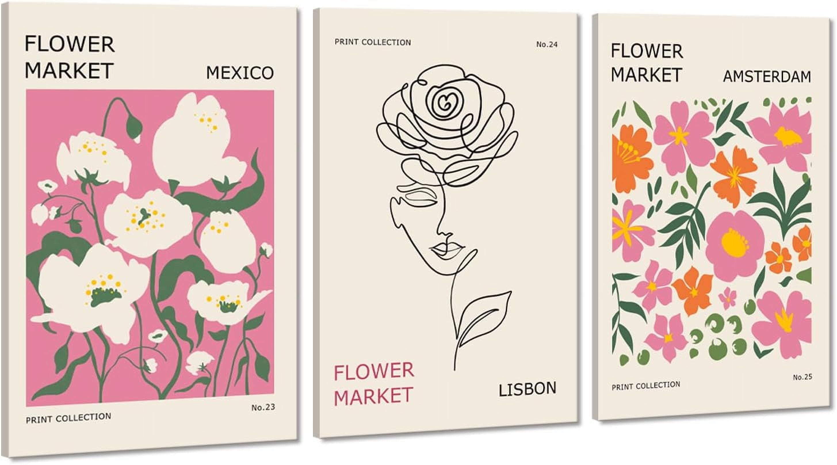 Set of 3 Boho Wall Decor Sage Green Minimalist Posters Wall Art ...