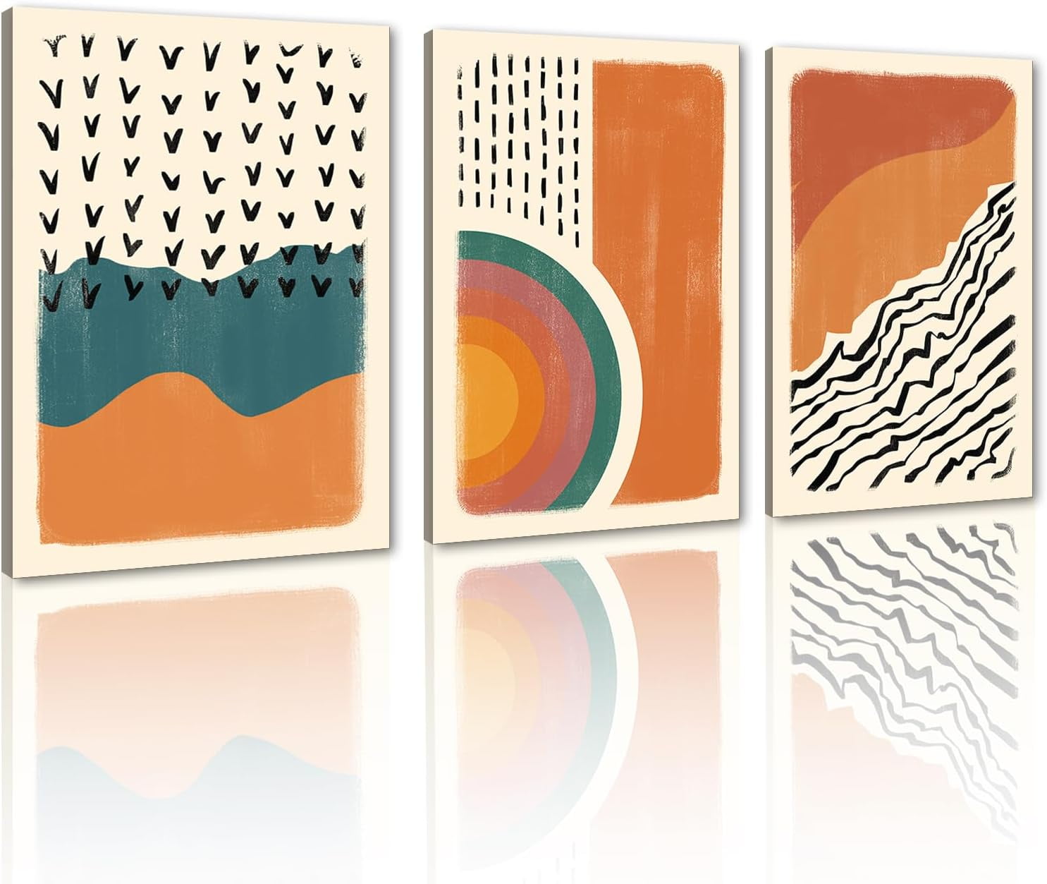 Set of 3 Boho Wall Decor Sage Green Minimalist Posters Wall Art ...