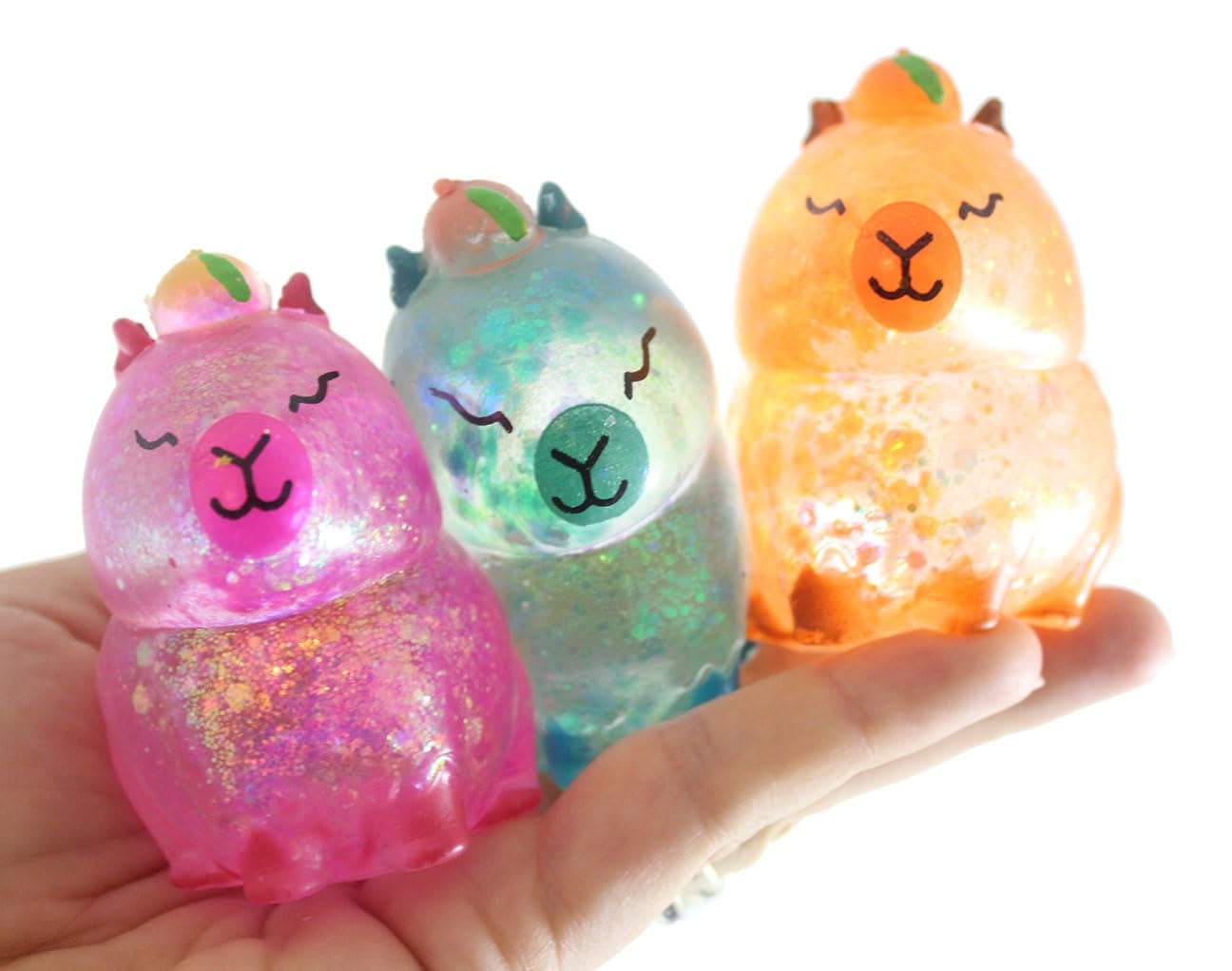 Set of 3 Capybara Animal Sugar Balls - Large Syrup Molasses Thick Glue ...