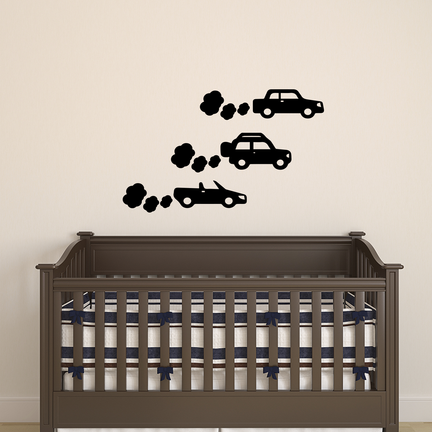 Set of 3 Cars Vinyl Wall Art Stickers - 3" x14" Boys Room Wall Decor ...