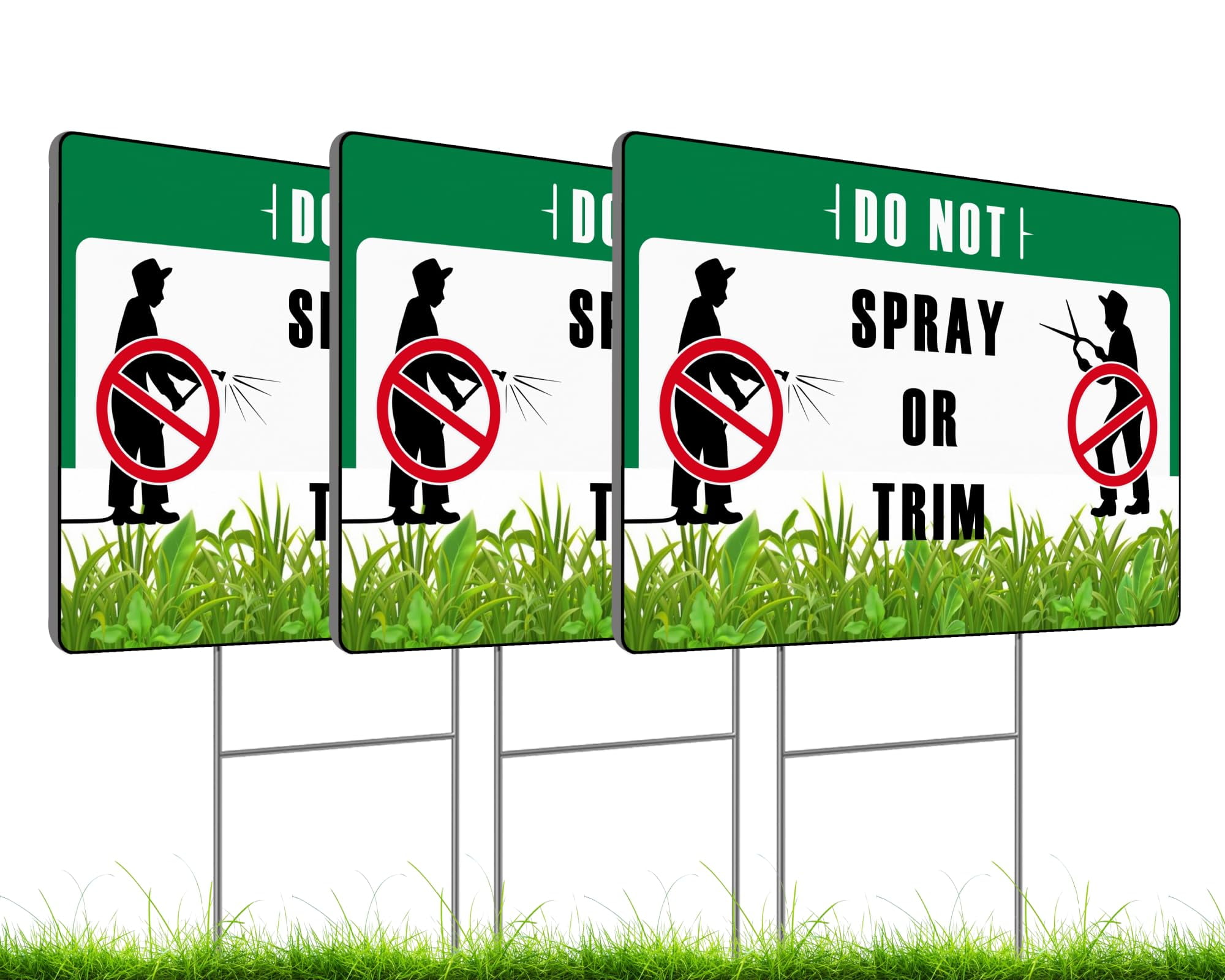 Set of 3 Double IFF17 Sided Do Not or Trim Sign with Metal Stake 12x8 ...