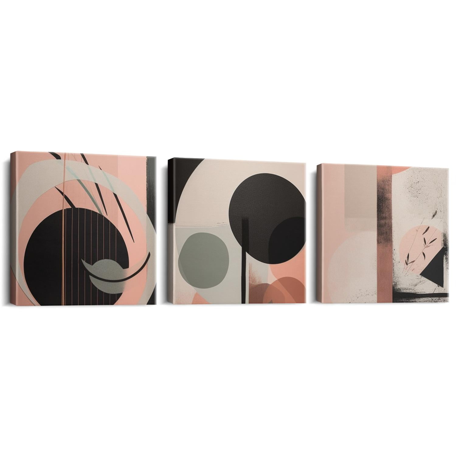 Set of 3 Framed Boho Wall Art: Mid Century Modern Canvas Prints 12*12 ...