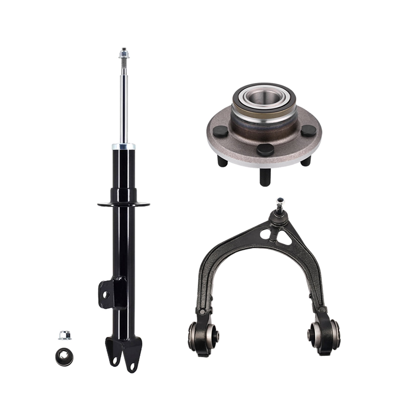 Set of 3 Front Left Upper Control Arm Ball Joint-Wheel Hub Bearing ...