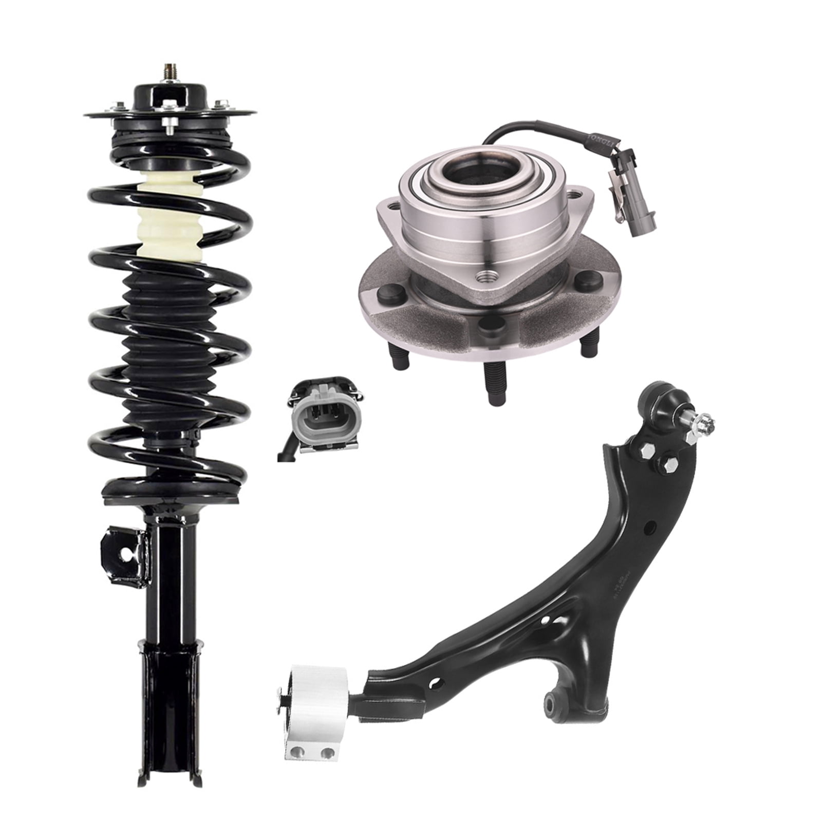 Set of 3 Front Right Lower Control Arm Ball Joint-Wheel Hub Bearing ...