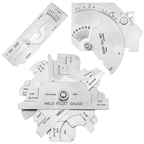 Set of 3 Gauge Kit Included 7 Piece Fillet Weld Gauge Gage Set, Single ...