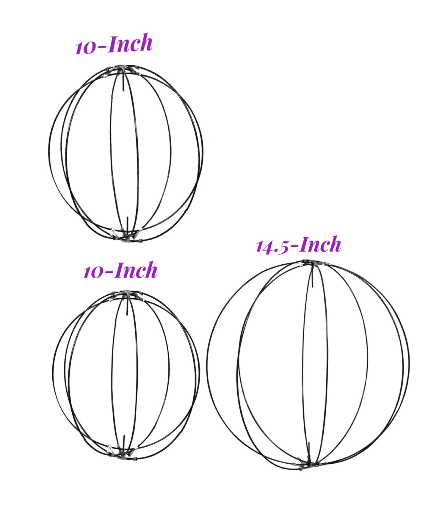 (Set of 3) HTL 3D Metal Wreaths Orbs Circle Forms, 2 Assorted Sizes (1 ...