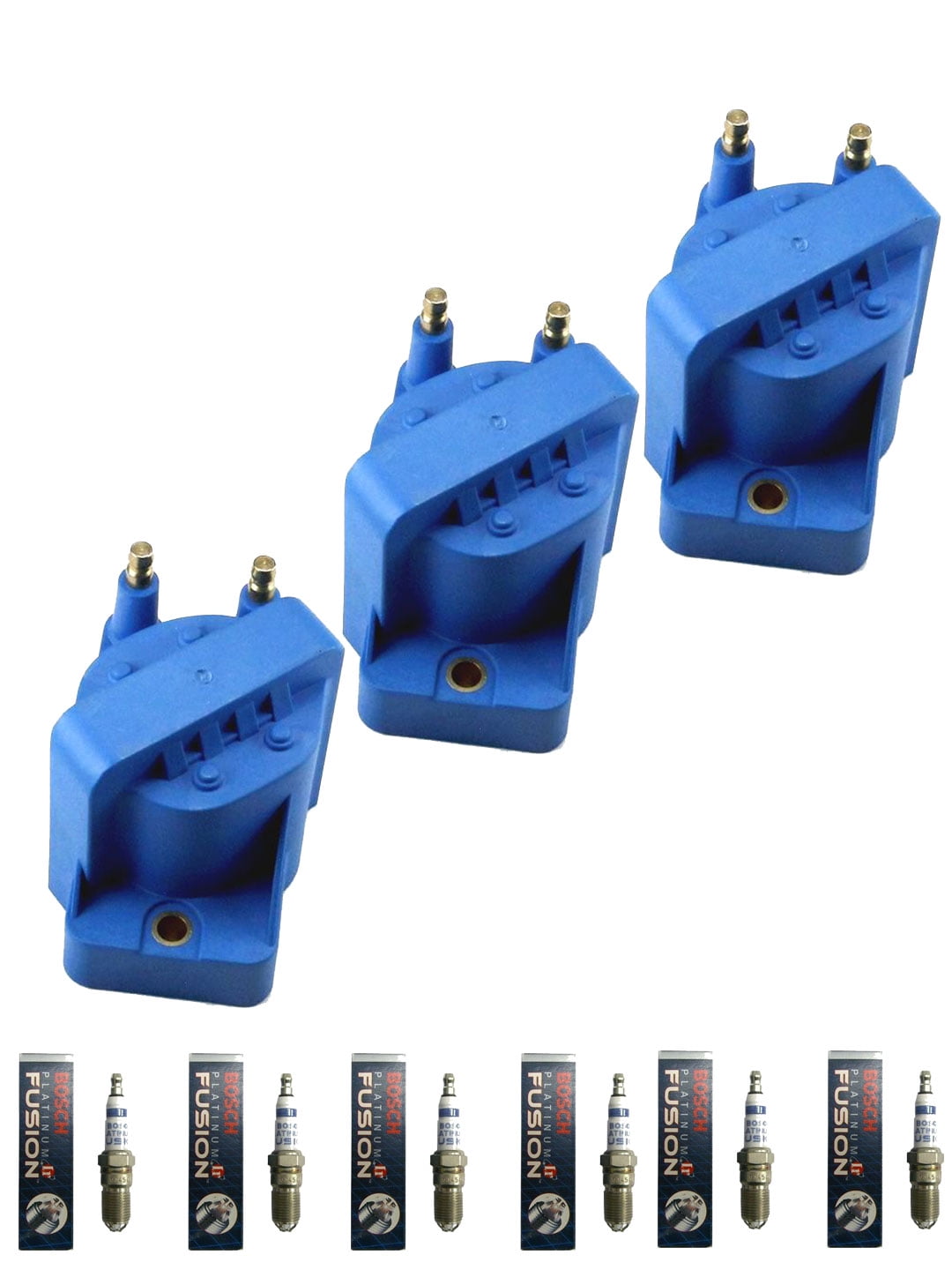 Set of 3 ISA High Performance Ignition Coils and 6 Spark Plugs ...