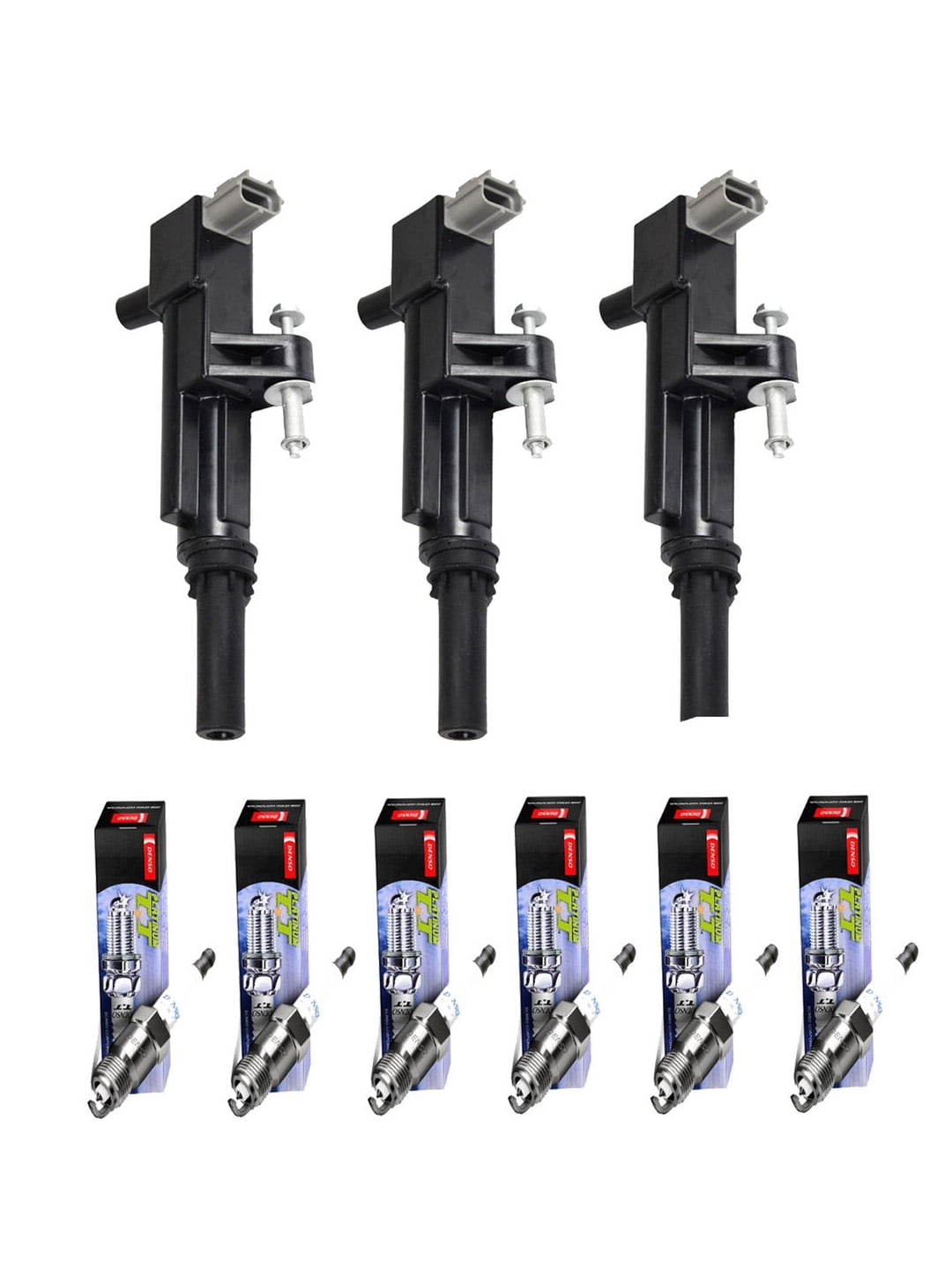 Set of 3 ISA Ignition Coils and 6 Denso Spark Plugs Compatible with ...