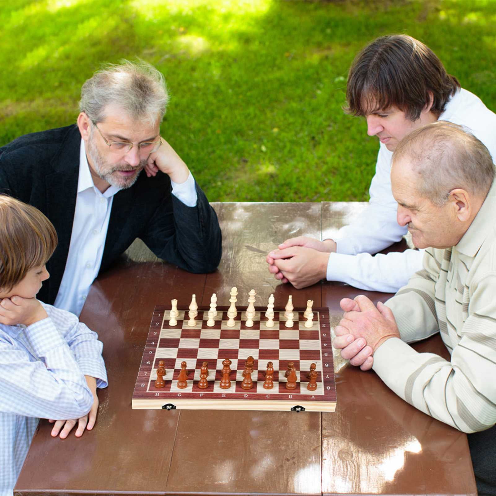 Set 3 In 1 Wooden Chess Checkers Backgammon Set Portable Wooden Chess ...