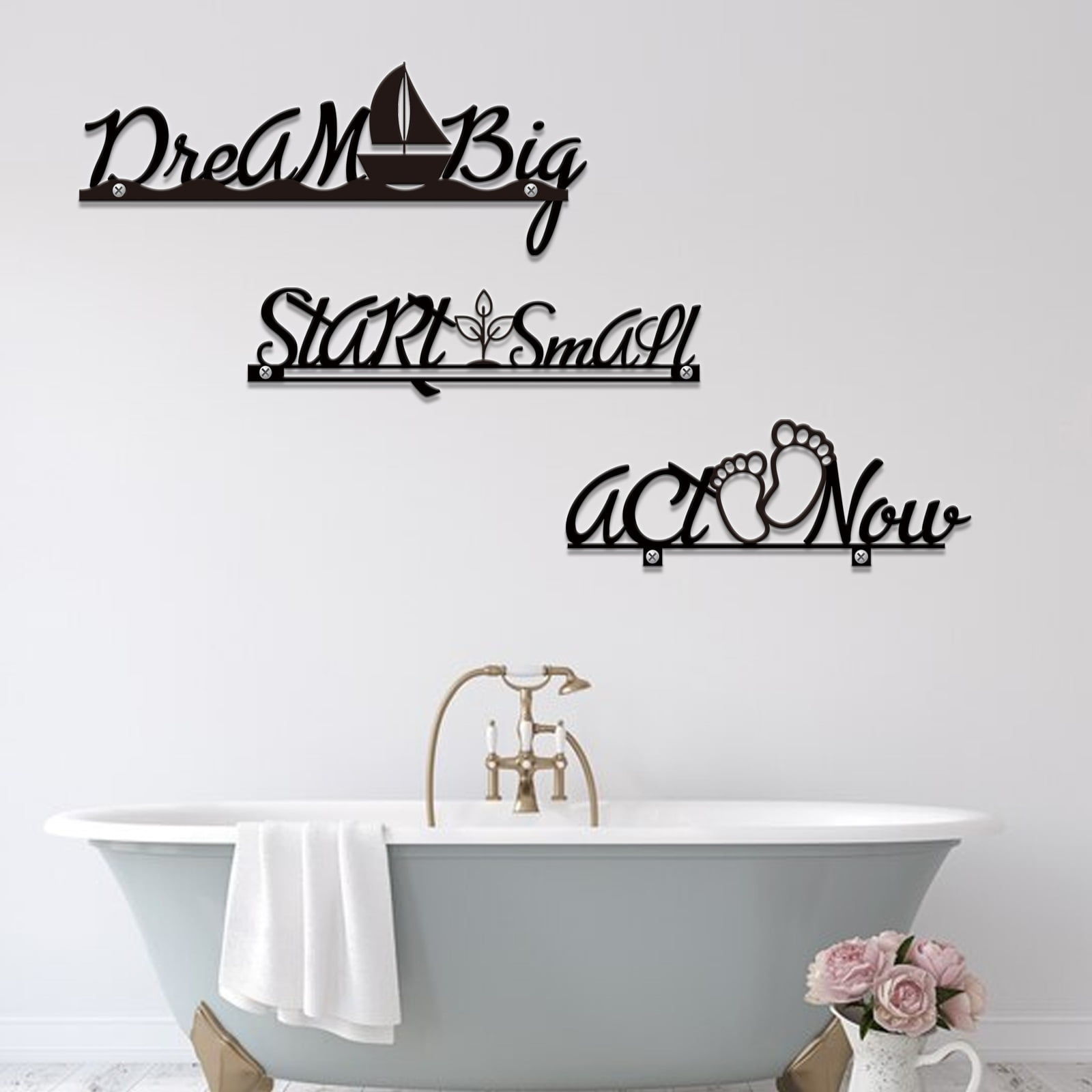 Set of 3 Inspirational Wall Art Decorative Signs - Dream Big.Start ...