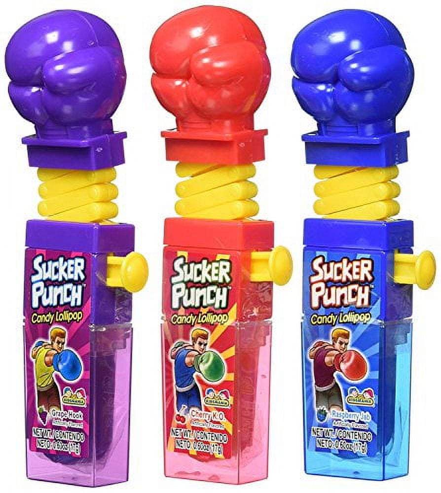 Set of 3 Kidsmania Sucker Punch Candy Lollipops - .60oz per Lollipop ...