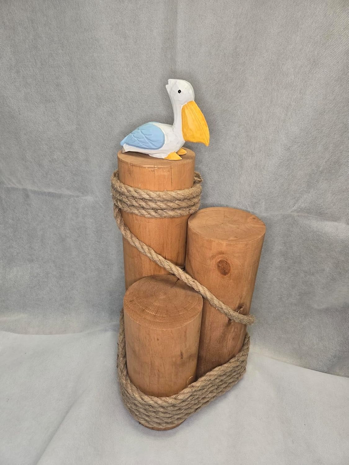 Set of 3 Nautical Wood Piling Decorations with Beautiful – Real Wooden ...