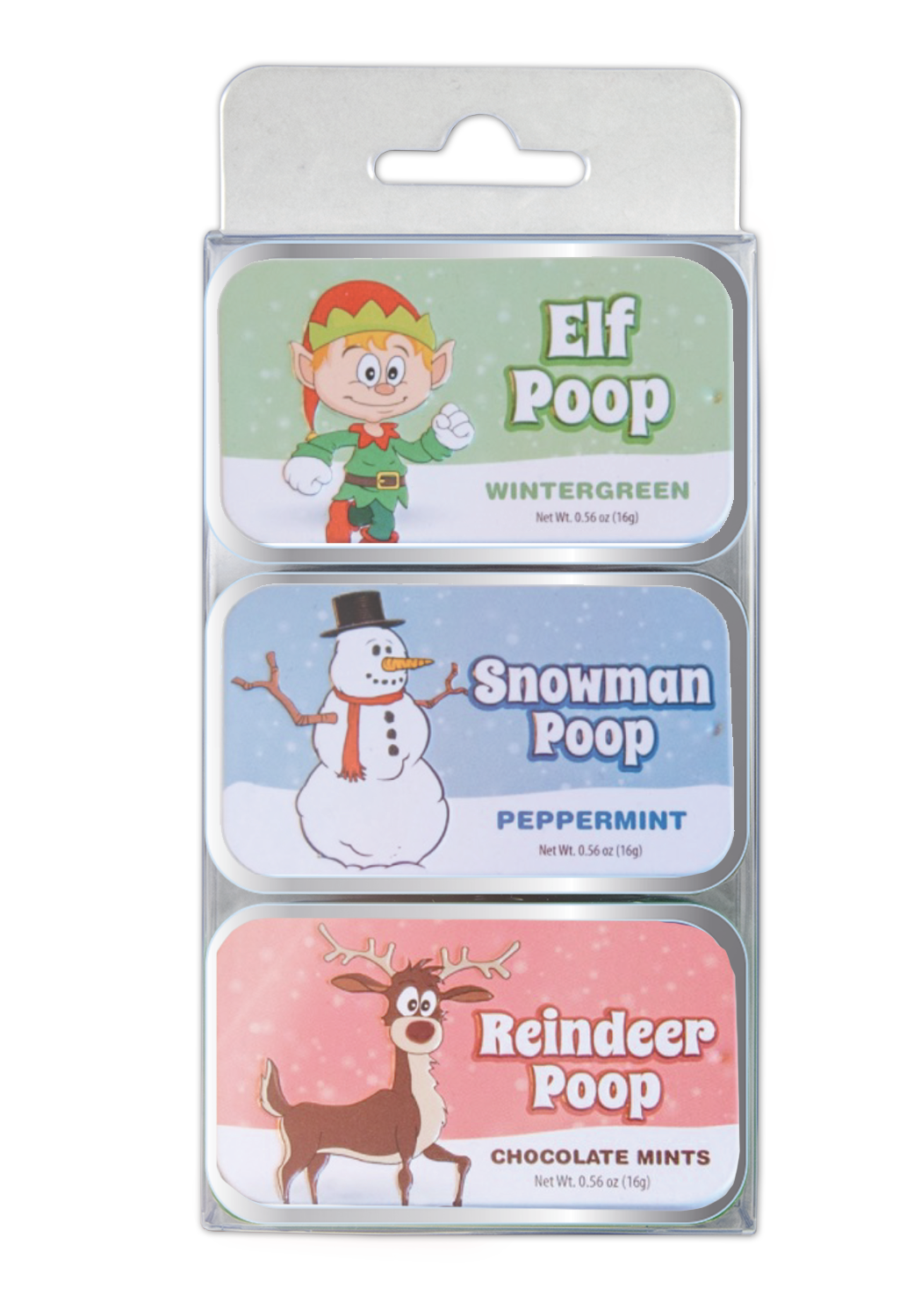 Set of 3 - Novelty Christmas Cartoon Poop Mint Tins - Perfect for ...