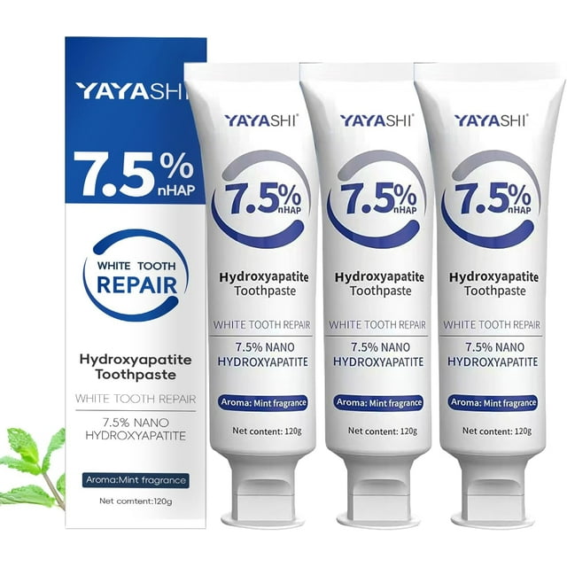 Set 3-Pack Hydroxyapatite Toothpastes for Enamel Protection and Tooth ...