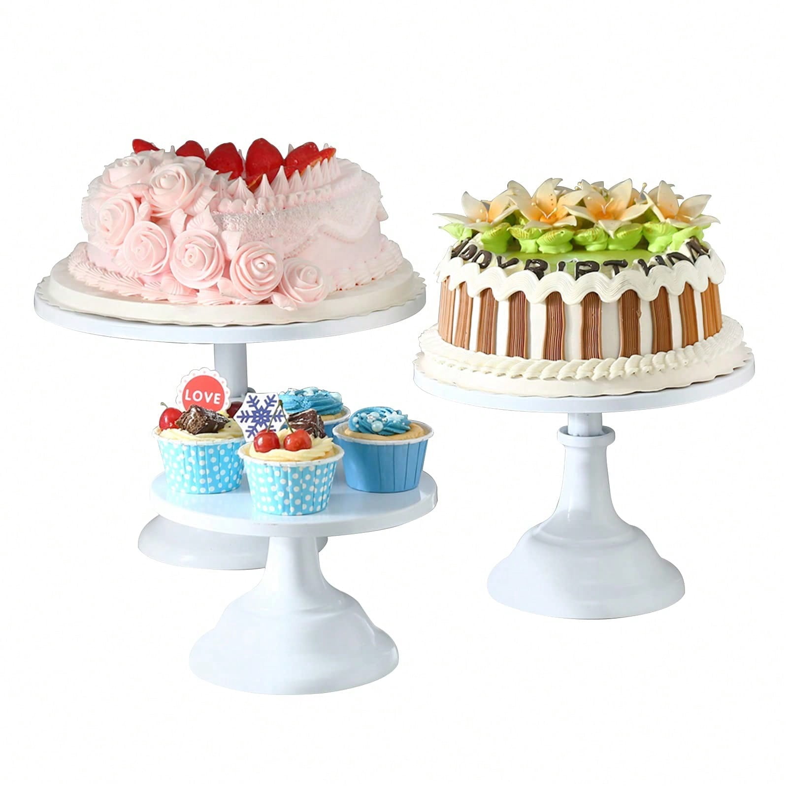 Set Of 3 Pieces Cake Stands Iron Cake Holder Dessert Display Plate ...