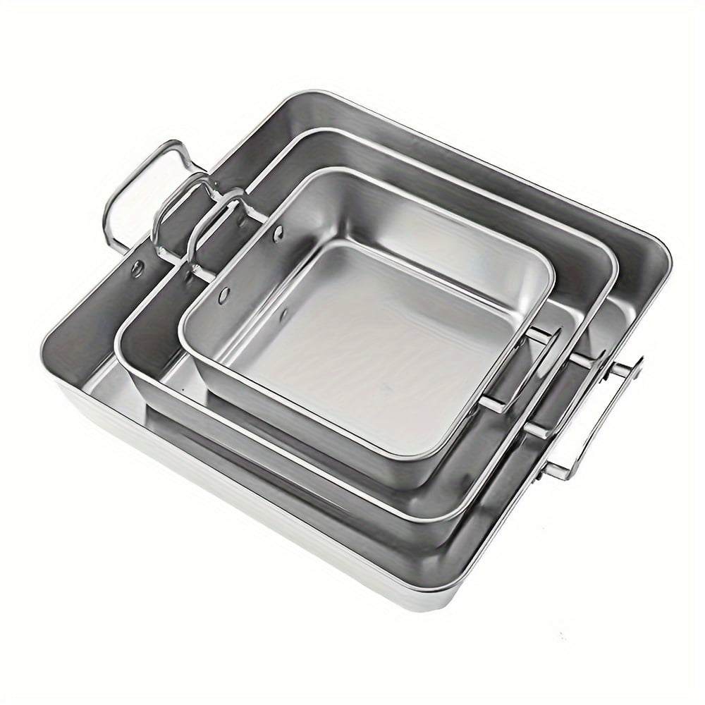 Set Of 3 Pieces, Double-eared French Fries Plate Cake Plate Square ...