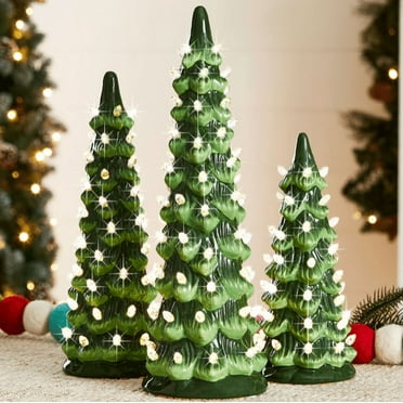GDF Studio Pre Decorated Pine Cone and Glitter Artificial Tabletop ...