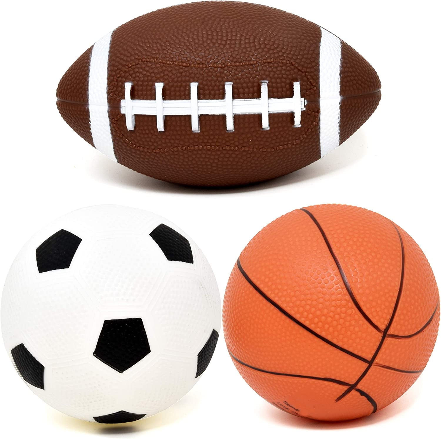 Set of 3 Sports Balls for Kids, Mini Sport Pack Includes Football ...