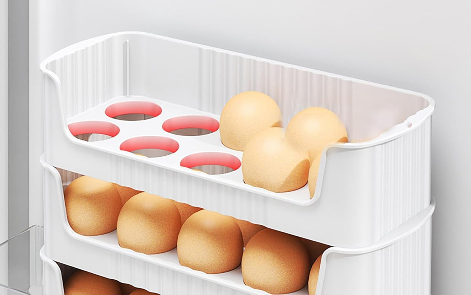 Set of 3 Stackable Egg tray for 30 eggs Egg Box Eggs Storage Box Egg Container for Fridge Egg ...