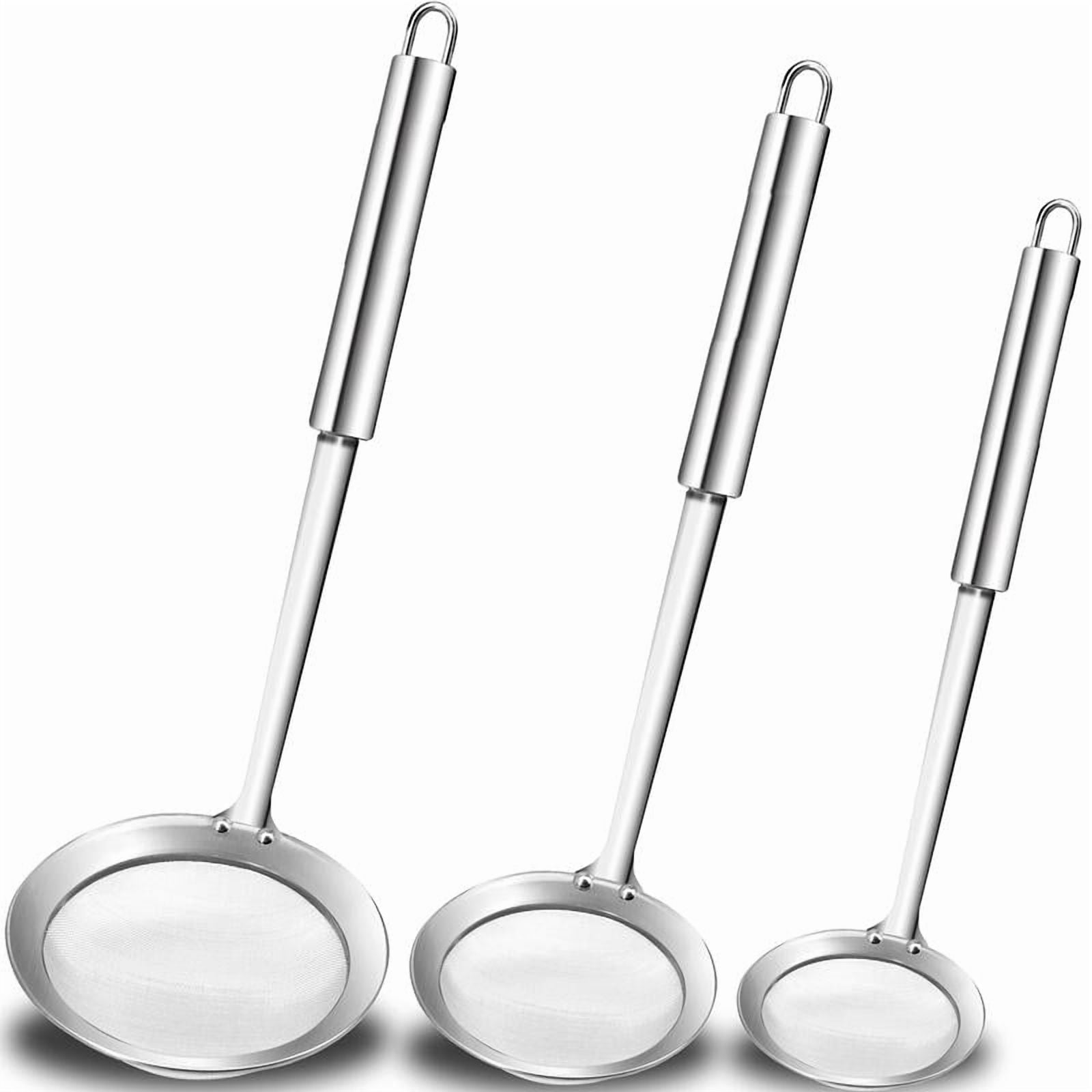 Set of 3 Stainless Steel Fat Skimmer Spoon - Professional Kitchen Fine ...